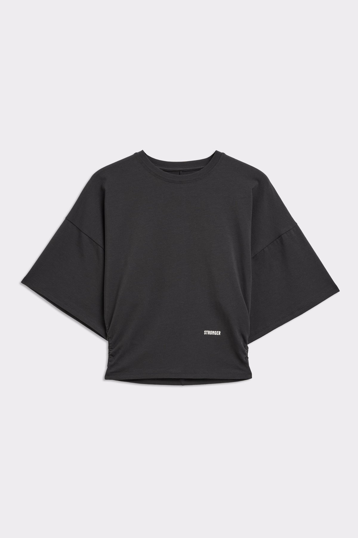 Wide Sleeve Tee Dark Grey I Organic cotton I STRONGER