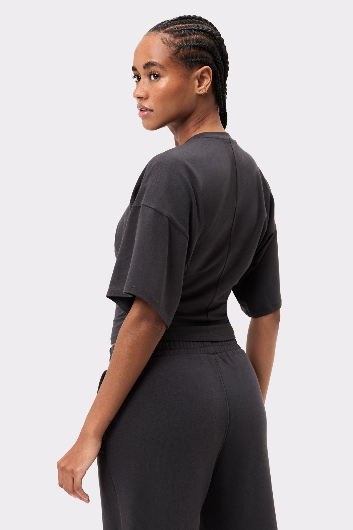 Wide Sleeve Tee Dark Grey I Organic cotton I STRONGER