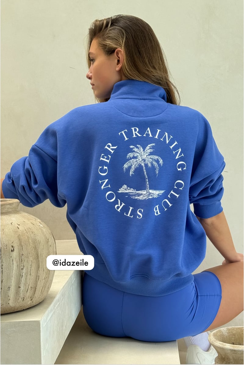 Half Zip Sweatshirt Amparo Blue I Organic Cotton I STRONGER